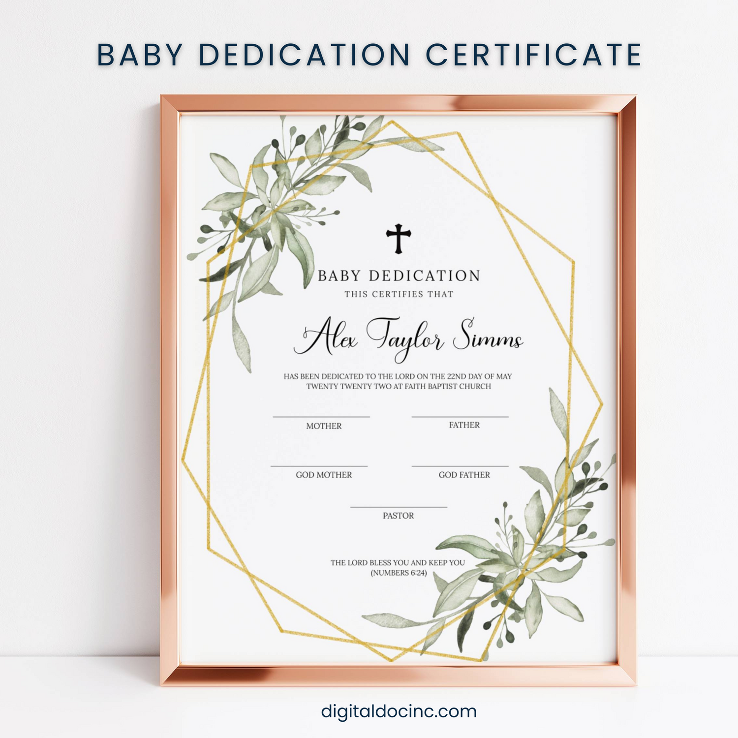 Baby dedication certificate design, Child Blessing Certificate ...