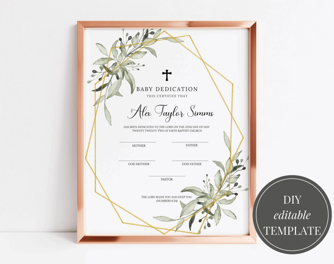 Editable Dedication Certificate Template – Digital Doc Inc