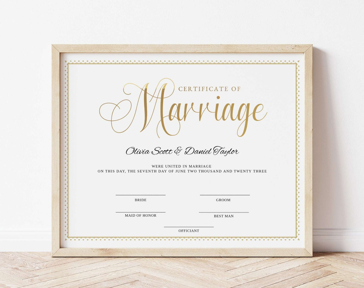 Wedding Certificate Gift – Digital Doc Inc