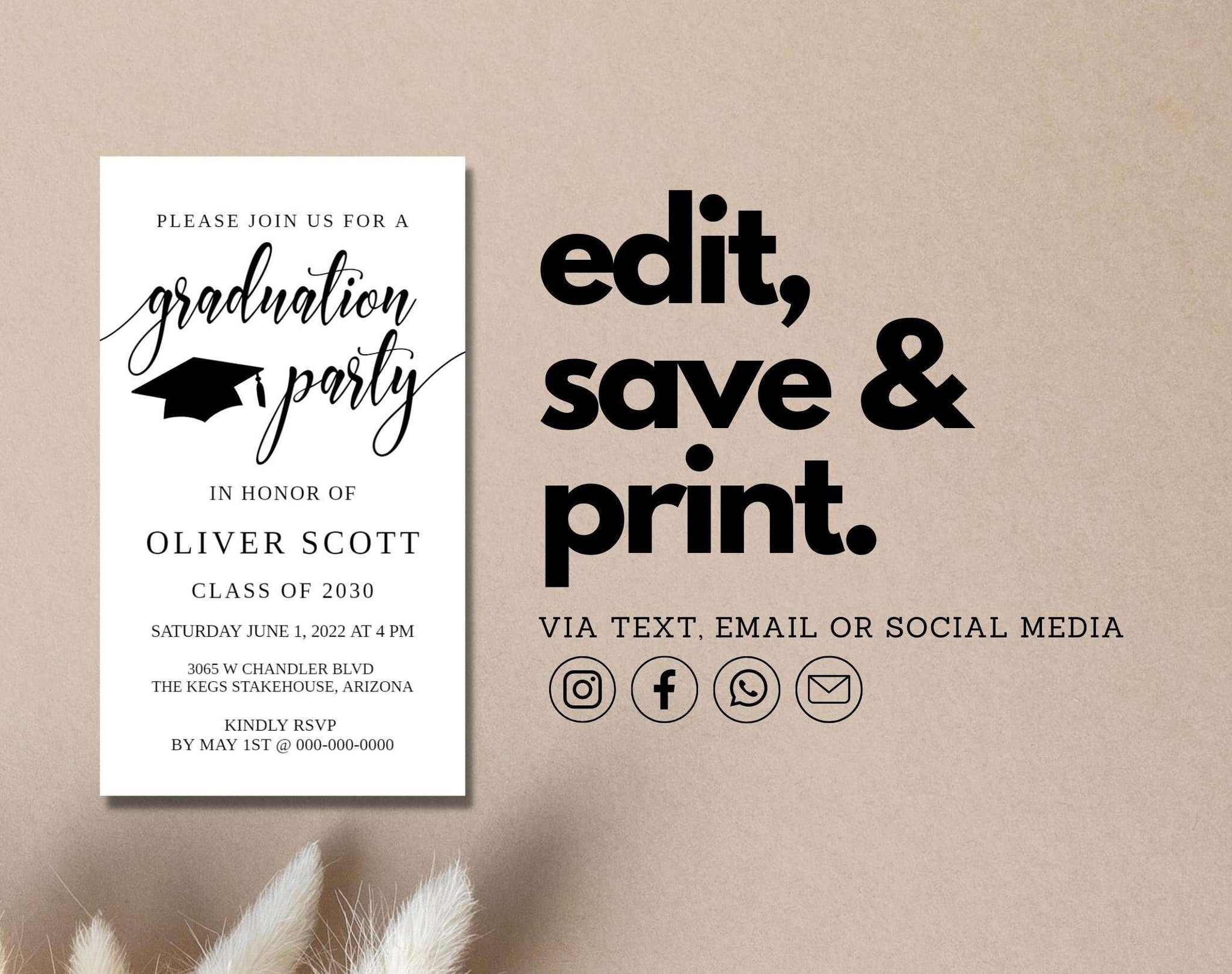 Graduation Party Invitation Insert Card – Digital Doc Inc