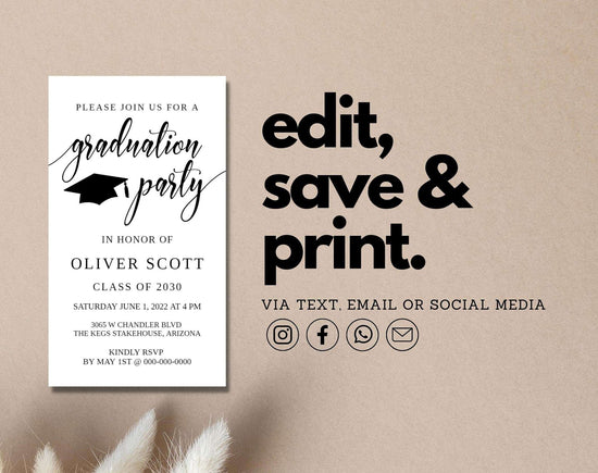 Graduation Party Invitation Insert Card – Digital Doc Inc