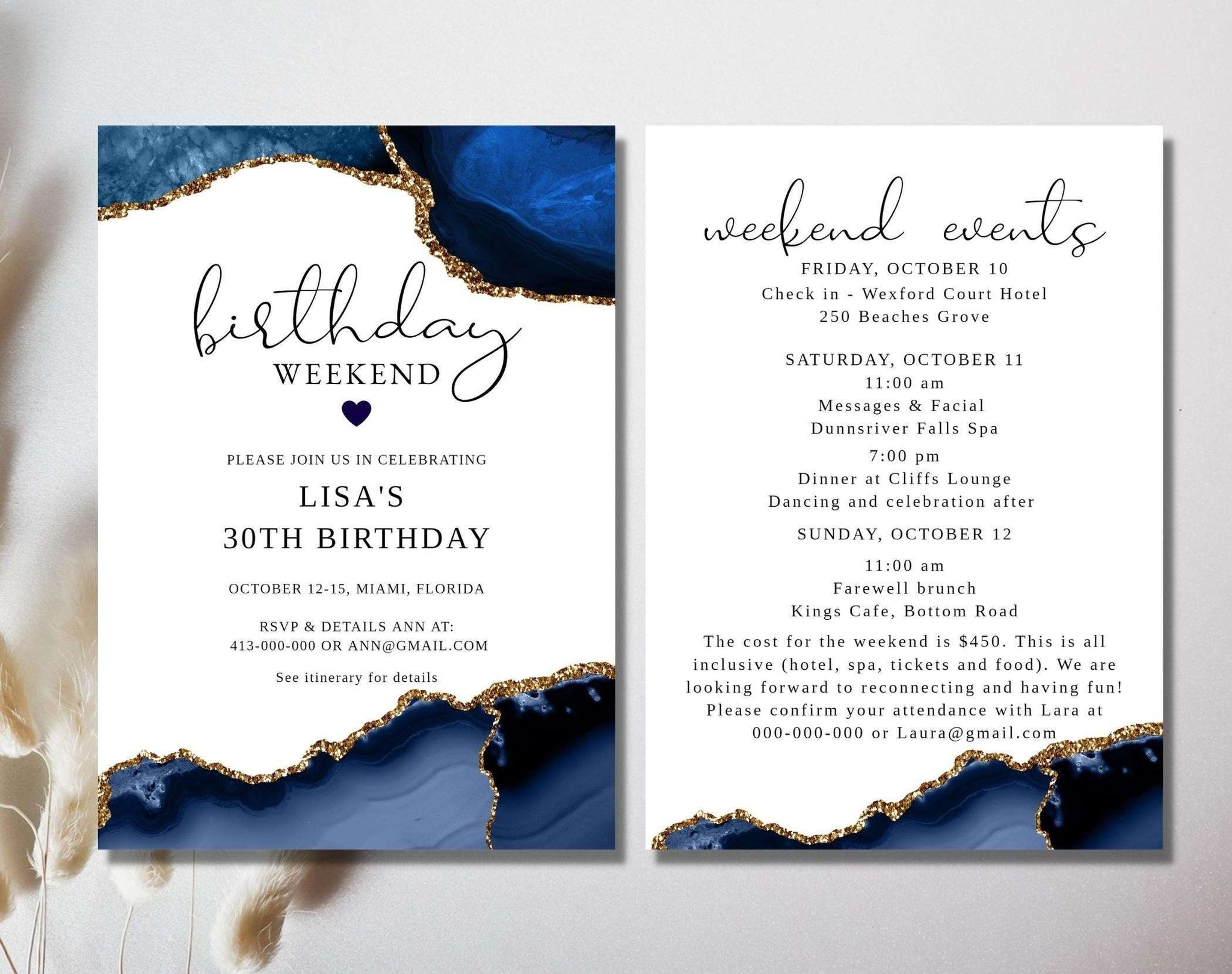 Blue birthday invitation template – Digital Doc Inc
