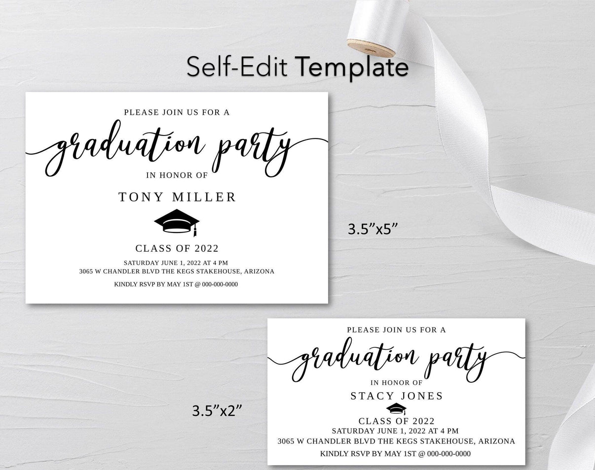Graduation Party Announcement Details Card – Digital Doc Inc
