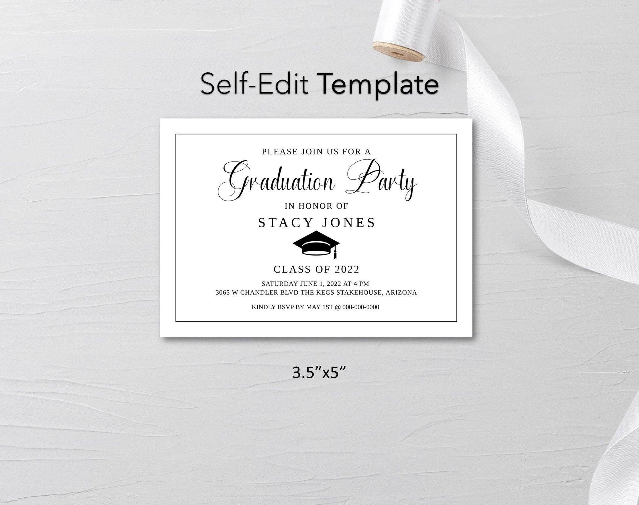 Modern Graduation Invitation Insert – Digital Doc Inc