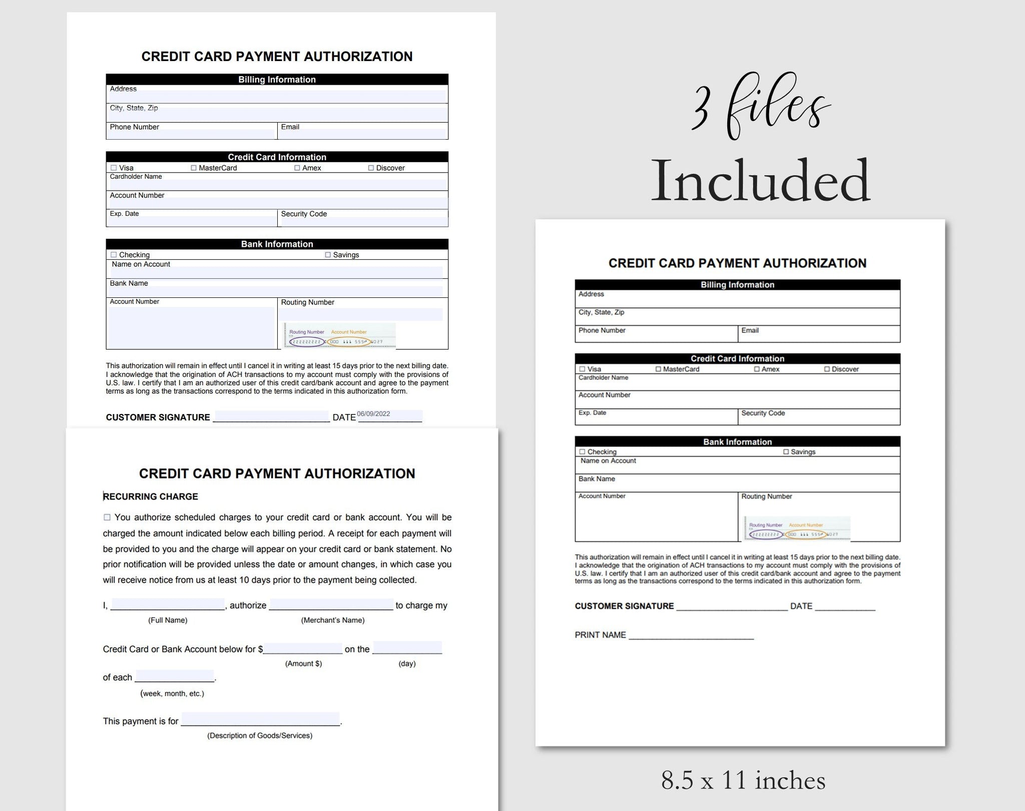 Credit Card Authorization Form – Digital Doc Inc
