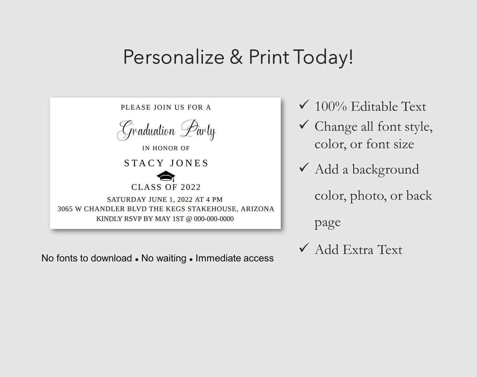 Graduation Invitation Insert – Digital Doc Inc