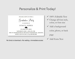 Modern Graduation Invitation Insert – Digital Doc Inc