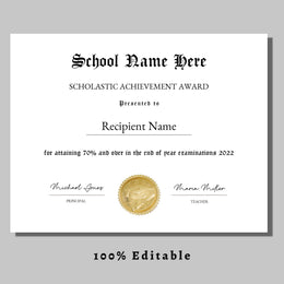 Editable Awards Certificate Template Instant Download – Digital Doc Inc