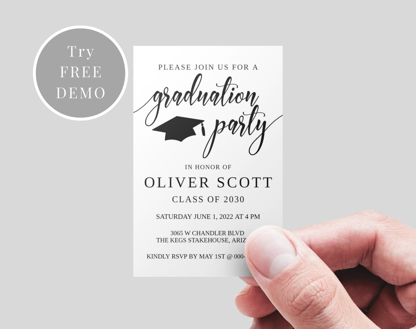 Graduation Party Invitation Insert Card – Digital Doc Inc